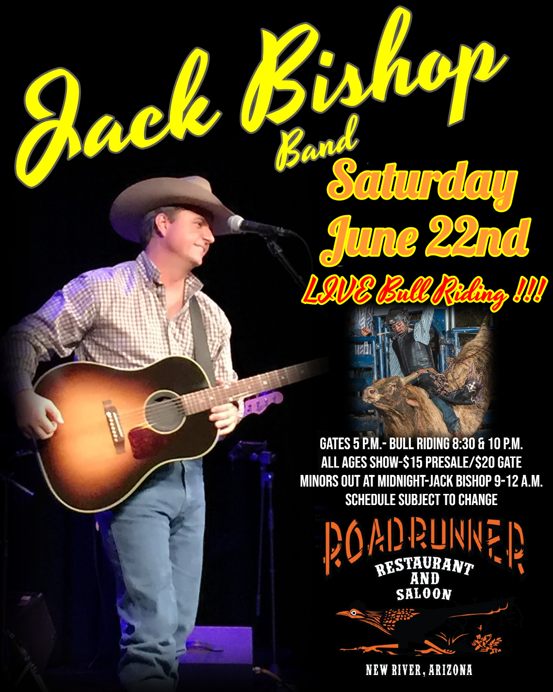 Jack Bishop Band with Two Rounds LIVE Bull Riding - Saturday, Jan. 20th Tickets, Sat, Jun 22 ...