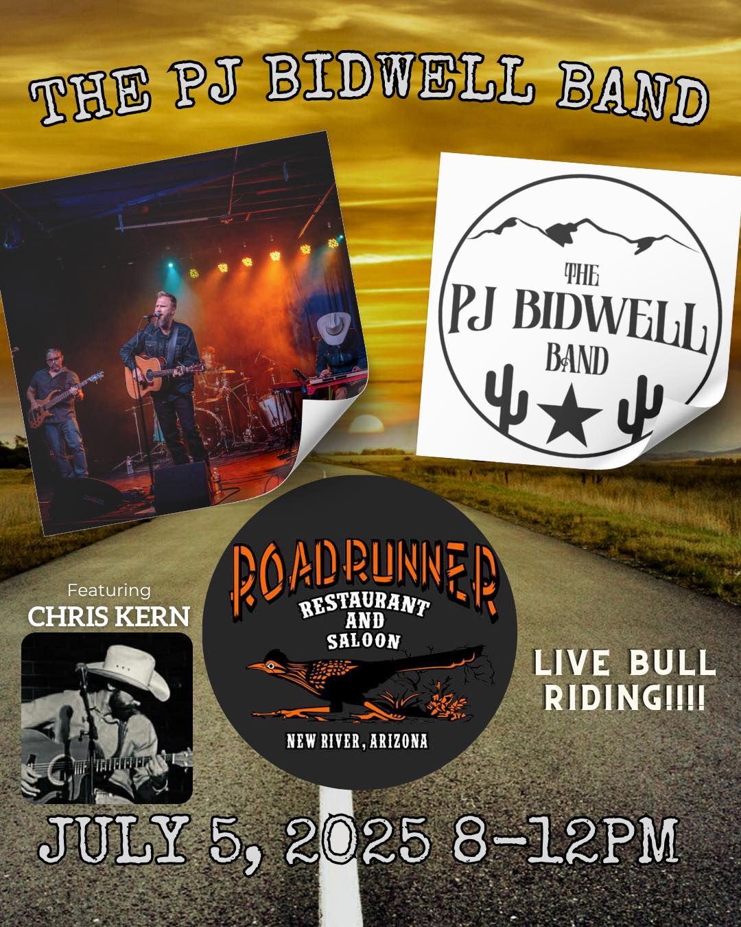 The PJ Bidwell Band with LIVE Bull Riding action Tickets, Sat, Jul 5 ...